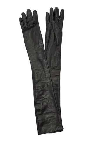 TOTEME Extra-Long Leather Gloves Black