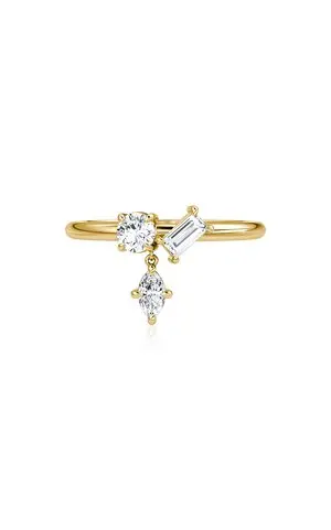 VRAI 14k Yellow Lab-grown Diamond Falling Star Ring - Gold