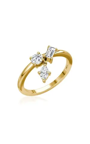 VRAI 14k Yellow Lab-grown Diamond Falling Star Ring
