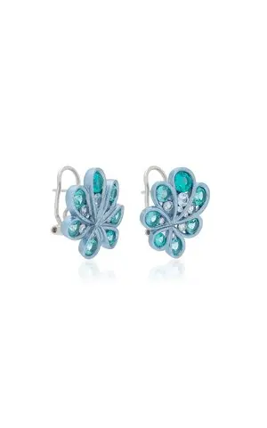 ANABELA CHAN Ocean Aluminum And Rhodium Multi-stone Earrings