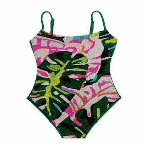 LABELFIORA Palm Paradise Swimsuit Multi Colour - Green