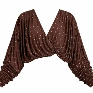 CELESTINE & MAE Luna Polka Dot Ruched Wrap Top