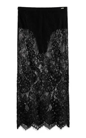 Arakii Lace Midi Skirt - Black