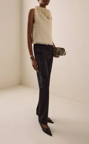 RÓHE Textured Fringed Boucle Top
