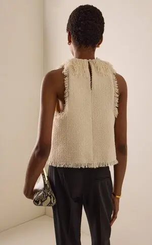 RÓHE Textured Fringed Boucle Top
