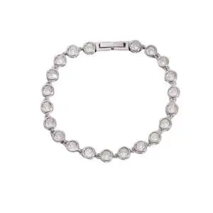 NAZZAR Bezel Tennis Bracelet - Silver