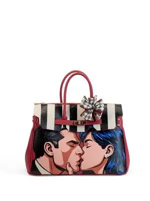 MAISON RUBAIYAT Bella Hand-painted Leather Bag The Kiss