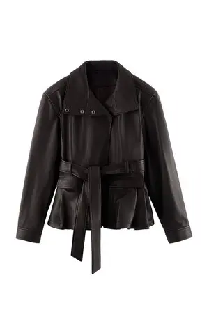 Arakii Belted Leather Jacket