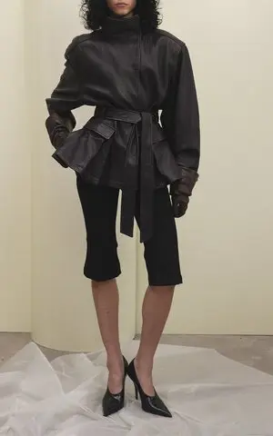 Arakii Belted Leather Jacket