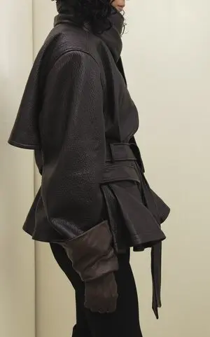 Arakii Belted Leather Jacket