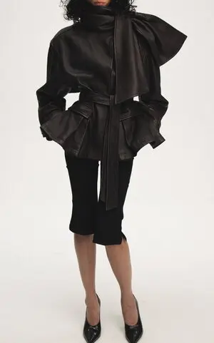 Arakii Belted Leather Jacket