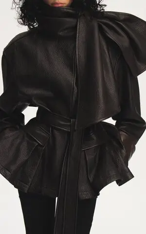 Arakii Belted Leather Jacket