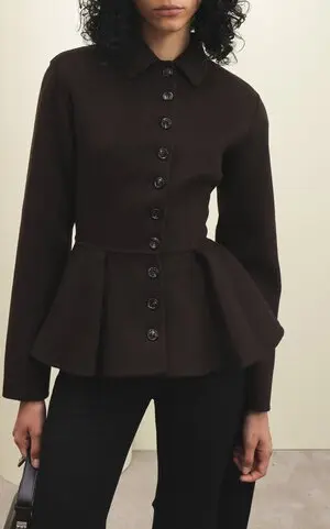 Arakii Peplum Wool-cashmere Jacket