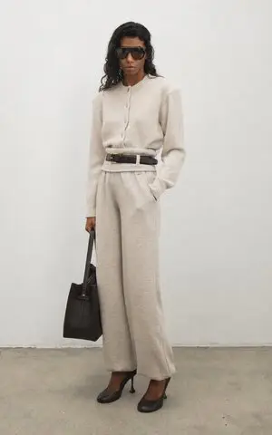 Arakii Foldover Knitted Wool Pants