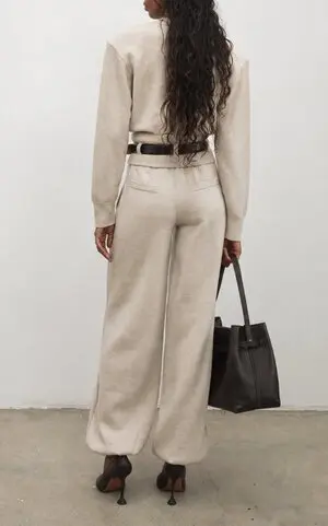 Arakii Foldover Knitted Wool Pants
