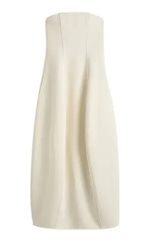 TOTEME Strapless Balloon Crepe Mini Dress - White