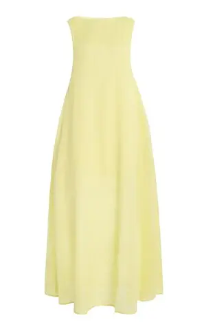 MARRAKSHI LIFE Column Cotton Maxi Dress - Yellow