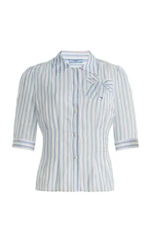 Prada Striped Button-down Poplin Shirt