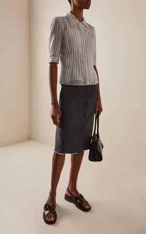 Prada Striped Button-down Poplin Shirt