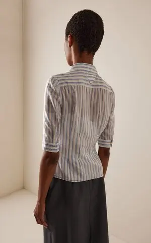 Prada Striped Button-down Poplin Shirt