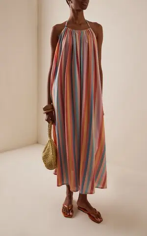 MARRAKSHI LIFE Striped Cotton Maxi Dress