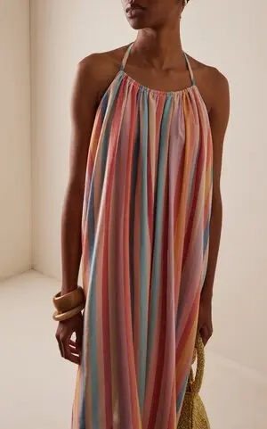 MARRAKSHI LIFE Striped Cotton Maxi Dress