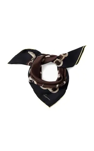 Jacquemus The Tassel Chain Silk Scarf - Black
