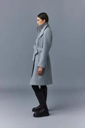Mackage MACKAGE Norita 2-in-1 Double Face Wool Coat With Sash Garnet