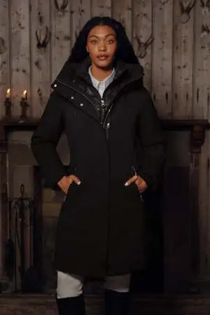 Mackage Shiloh-nf 2-in-1 Fitted Down Coat With Removable Bib - Black