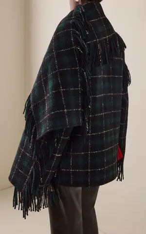 TOTEME Fringed Scarf Wool-blend Jacket