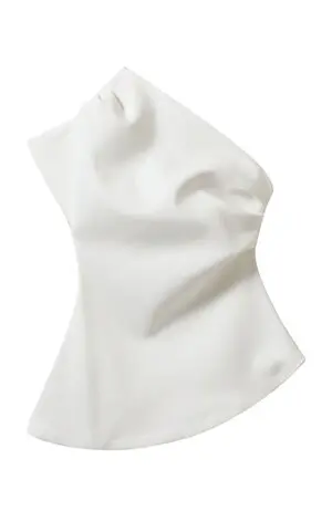 THE GARMENT Glam Cotton-blend Asymmetric Tee - Ivory