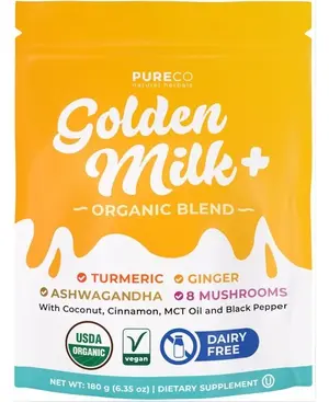 PURE CO Golden Milk Turmeric Drink Mix Powder - No Color