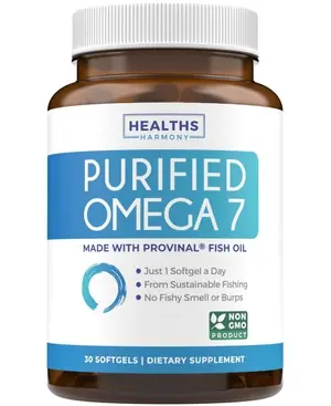 HEALTHS HARMONY Purified Omega 7 Softgel Capsules - No Color