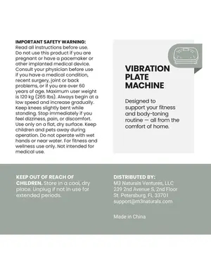 M3 Vibration Plate Exercise Machine With Resistance Bands