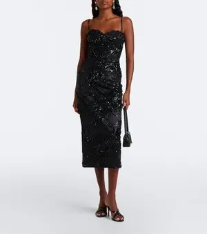 Rebecca Vallance Beau Sequined Cocktail Dress