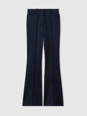 REISS Gabi Flared Trousers - Navy