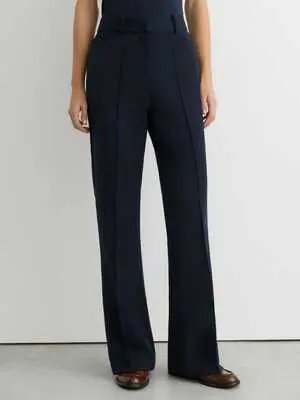 REISS Gabi Flared Trousers - Navy