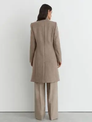 REISS Max Petite Wool-blend Wrapover Mid-length Coat