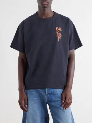 SECOND / LAYER Ggg Printed Cotton-jersey T-shirt