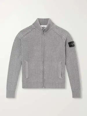 Stone Island Mineral-dyed Cotton Zip-up Sweater
