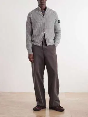 Stone Island Mineral-dyed Cotton Zip-up Sweater