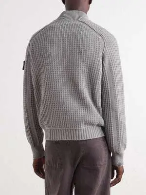 Stone Island Mineral-dyed Cotton Zip-up Sweater