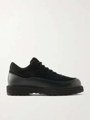 Diemme Cornaro Gala Leather-trimmed Suede Hiking Boots - Black