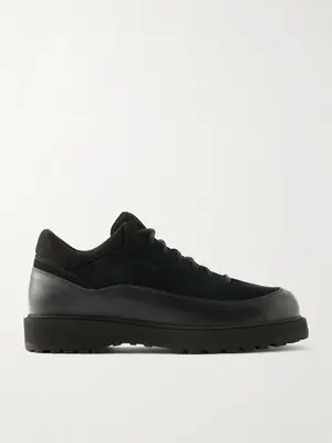 Diemme Cornaro Gala Leather-trimmed Suede Hiking Boots - Black