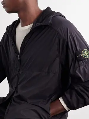Stone Island Hooded Shell Jacket - Black