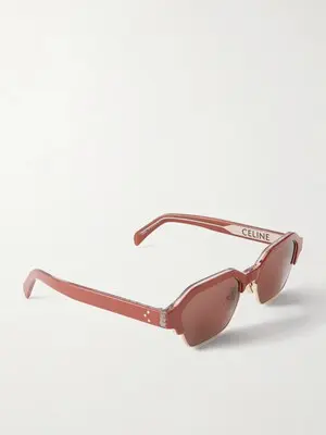 Celine Square-frame Acetate Sunglasses - Brown