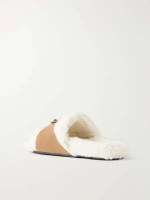 Balenciaga Buckle-detailed Suede-lined Slip-on Flats