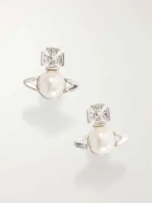 VIVIENNE WESTWOOD Balbina -tone And Bead Earrings - Silver