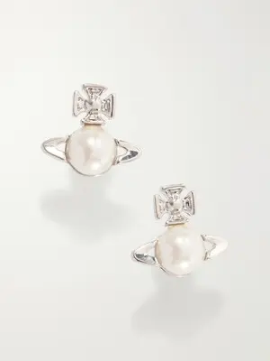 VIVIENNE WESTWOOD Balbina Tone And Bead Earrings - Silver