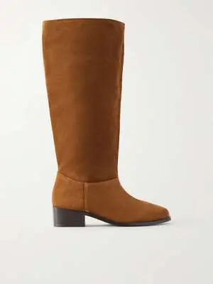 Staud Indie Slouch Suede Boots - Brown